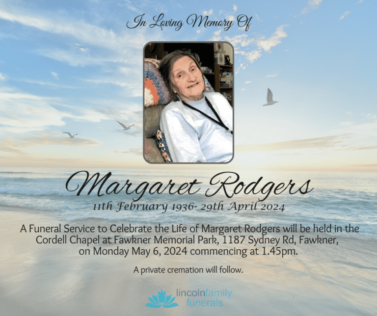 Margaret Rodgers - Lincolnfamilyfunerals.com.au